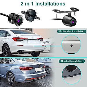 Reverse Backup Camera, Rear View Camera Wide Angle View Universal Car Camera CVBS Rear Front Camera for Cars, SUVs, RVs, Vans