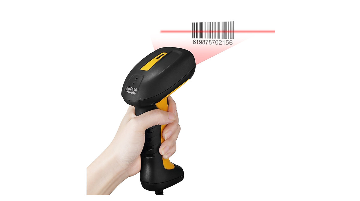 ADESSO NuScan 2400U Waterproof 1D Barcode Scanner for Industrial Use