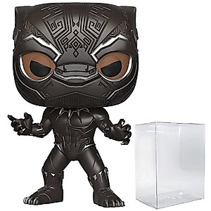POP Marvel: Black Panther - Masked Black Panther Edition Chase Funko Pop! Vinyl Figure (Bundled with Compatible Pop Box Protector Case), Multicolored, 3.75 inches