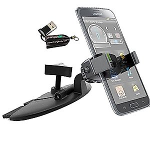 ChargerCity EasyInstall DVD CD Slot Blade Mount for Apple iPhone 14 13 12 Pro Max Samsung Galaxy S22 S21 Pixel OnePlus Smartphone