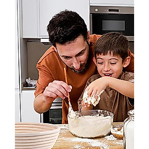 DOYOLLA Bread Proofing Baskets (Set of 3, 8.5inch), Sourdough Bread Making Supplies w/Bread Lame and Scraper, Dough Proofing Rising Bowls Kit for Sourdough Starter