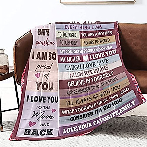 Personalized Mom Blanket Birthday Gifts for Mom from Daughter or Son Mothers Day Best Mom Ever Gifts for Mother Women Her I Love You Mother Daughter Gift Ideas