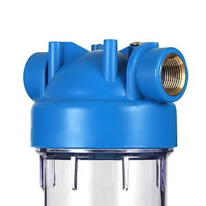 Geekpure 10-Inch Whole House Clear Water Filter Housing - 3/4"NPT Brass Port-Fit for 2.5" x 10" Filters (1)