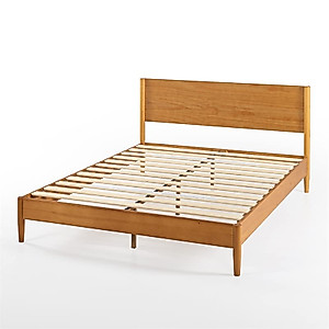 ZINUS Allen Mid Century Wood Platform Bed Frame / Solid Wood Foundation / Wood Slat Support / No Box Spring Needed / Easy Assembly, Full, Brown