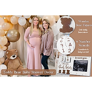 Ultrasound Picture Frame We Can Bearly Wait Baby Shower Decorations Teddy Bear Sonogram Picture Frame with Countdown Weeks, Expecting Parents to Be Unique Gifts Pregnancy Gifts for Gender Reveal Party