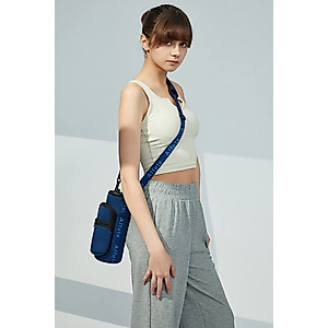 Affute Water Bottle Carrier Bag for 12-40 oz Bottles, with Adjustable Shoulder Strap,2 Pockets, Walking Camping Hiking Daypacks (RoyalBlue)