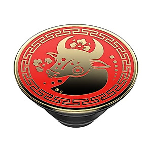 ​​​​PopSockets Phone Grip with Expanding Kickstand, PopSockets for Phone - Enamel Year of the Ox