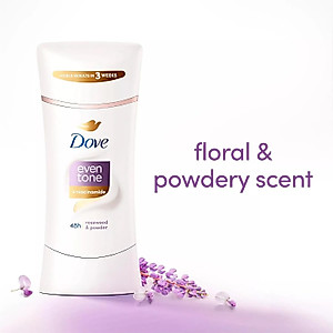 Dove Even Tone Antiperspirant Deodorant for Uneven Skin Tone Restoring Powder Sweat Block for All-Day Fresh Feeling 2.6 oz 3 Count