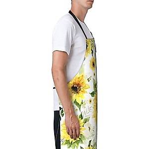 SHUANGFEI Personalized Aprons,Custom Waterproof Apron With Pockets for Men Women,Customized Adjustable Kitchen Chef Bib