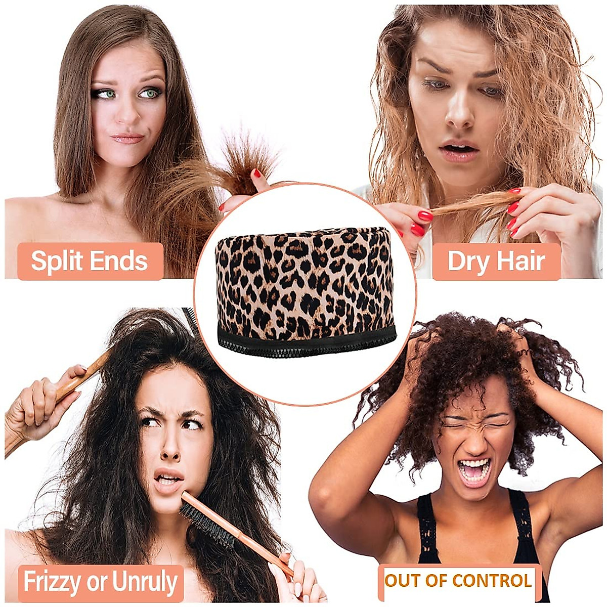 Electric Thermal Heat Cap Corded for Deep Conditioning Nourishing Hair Therapy Treatment -Moisturizes, Repairs Dry, Damaged Hair into Smooth, Shiny, Frizz-Free