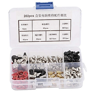 Ochoos 202Pcs/set PC Motherboard Hard Disk Screws Set Assortment Kit Computer Repairing Accessories tornillos