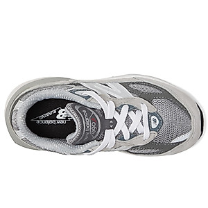 New Balance Boy's 990 V6 Lace-up Sneaker, Grey/Silver, 6 big kid