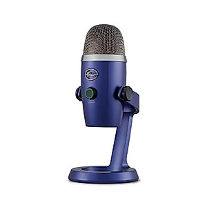 Blue Yeti Nano USB Microphone (Vivid Blue) with Headphones and Knox Gear Pop Filter Microphones