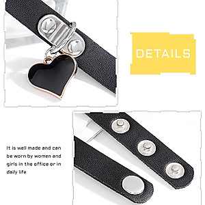 EVILD Punk Leather Choker Black PU Collar Choker Heart Circle Pendant Gothic Chokers Rock Adjustable Choker Necklace for Women (Circle)