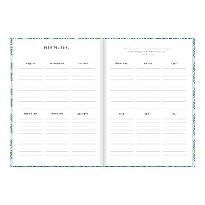 Letts of London Morocco Academic Weekly/Monthly Planner, August 2023 to July 2024, Week-to-View, Sewn Binding, Multilingual, A5 Size, 8.25" x 5.875", Sky (C031813-24)