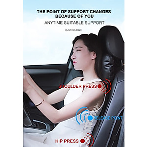 New Upgrade Air Seat Cushion for Car- Innovative Car Seat Cushion - Car Back Cushion for Pain Relief in All Areas of The Back - Black Patent ,Comes with 4 Car Hooks,1 Pack(Black, Linen)