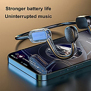 lecoo Bone Conduction Headphones,Open-Ear Bluetooth IPX5 Waterproof Sports Headsets,Gaming Bluetooth Earphone with Digital Power Display,Suitable for Swimming,Running (Black)