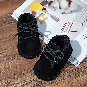 Babelvit Baby Boys Girls Loafers Oxford Shoes Lace Up Sneakers First Walking Shoes PU Leather Moccasins Soft Rubber Sole Boots Unisex Ankle Strap Infant Toddler Newborn Outdoor Sporty Crib Dress Shoes