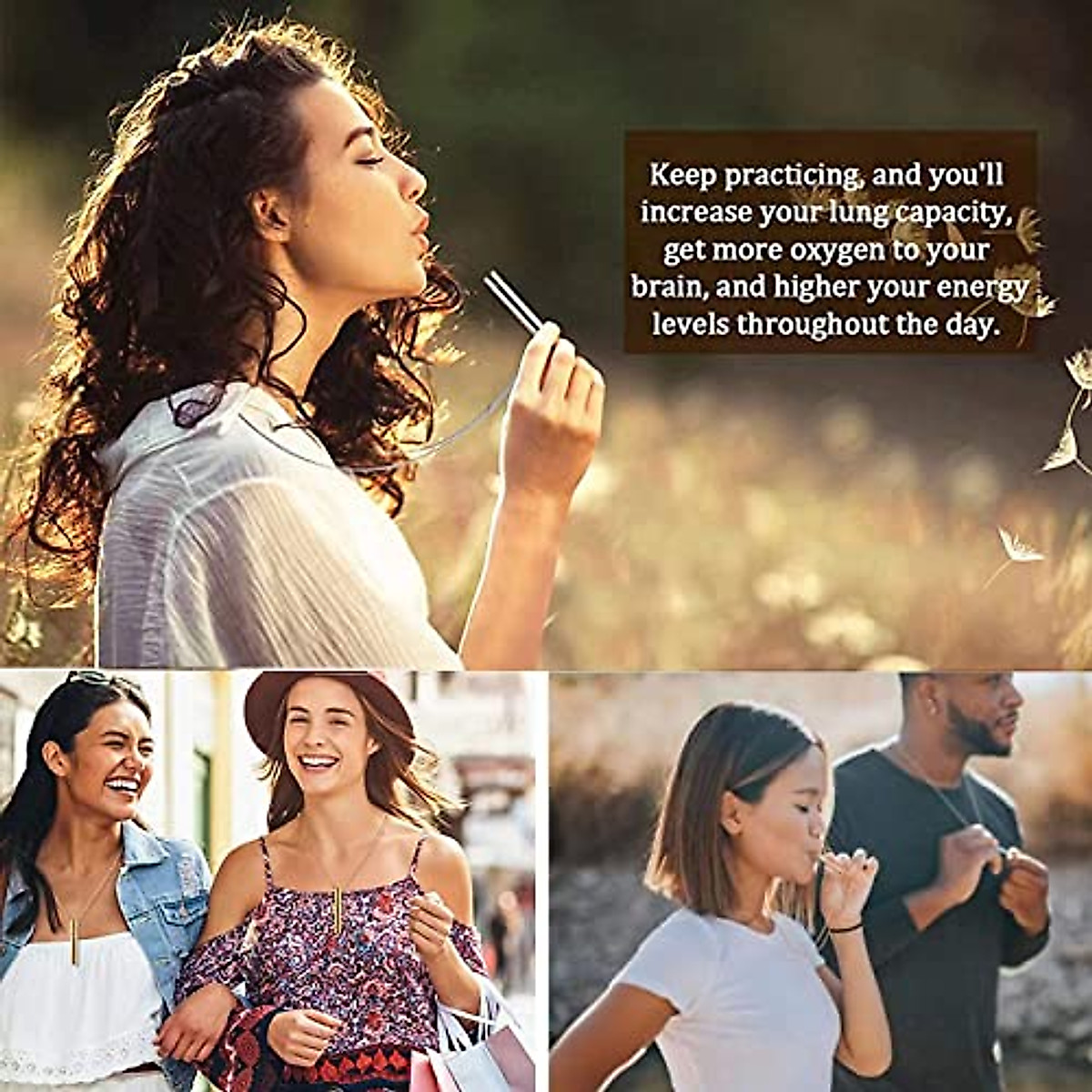 Stainless Steel Mindful Breathing Necklace, Anxiety Relief Items,Anxiety Necklace,The Shift Necklace for Anxiety, Stress, Panic Attack Relief Meditation Tools (B)