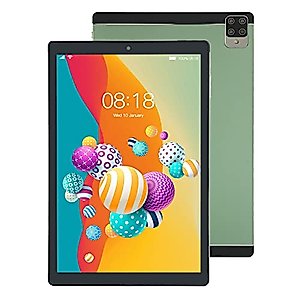 Zyyini Android 12 Tablet, 10.1in HD LCD Screen, 5G WiFi Calling Pad, Front 200w Rear 500w Dual Camera, Long Lasting Battery, 10 Cores Tablet PC 6GB 128GB(Green)