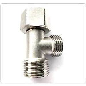 SOLID Metal Brass T-adapter, 3-way Tee Connector for Handheld Bidet 15/16" and G 1/2 Polished Nickel