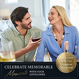 ELIXIR GLASSWARE Stemless Red Wine Glasses Set of 4 - Hand Blown Crystal Stemless Wine Glasses - Unique Large Wine Glasses For Cabernet, Pinot Noir, Burgundy, Bordeaux 18oz, Clear