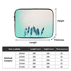 White Sand Beach and Boats 13 inch Portable Laptop Sleeve Compatible with MacBook Air Notebook Computer Case for Men Women College School Students