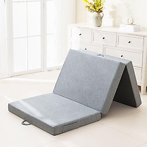 BlissfulRest Trifold Mattress Queen,4 Inch Foldable Mattress Queen,Folding Mattress Queen Removable and Washable with Handles and Non-Slip Bottom for RV/Camping/Guest Room, 78" x 58" x 4"