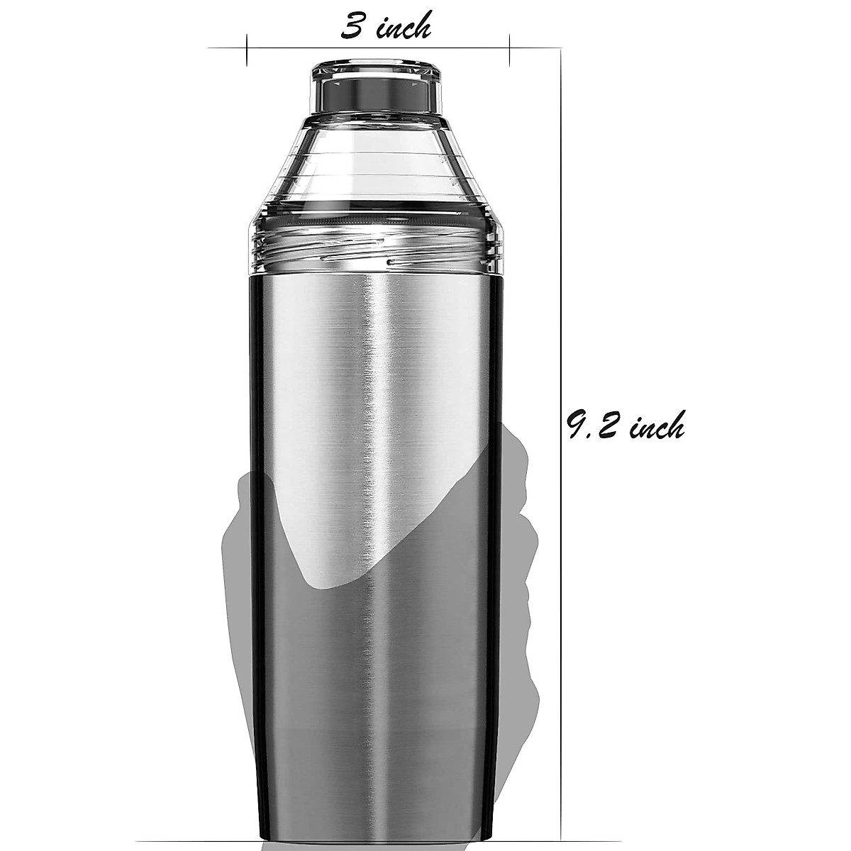 Cocktail Shaker with Measuring System - Signice 20 Oz Vacuum Insulated Martini Shaker Stainless Steel Margarita Drink Shaker Mixer for Bartender,100% Leak Proof