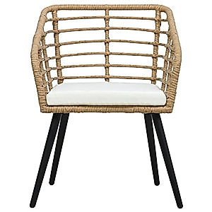 Camerina 3 Piece Patio Bistro Set Bistro Set Patio Furniture Set Patio Bistro Set Outdoor Patio Table and Chairs Poly Rattan Oak 48577