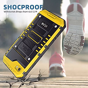 Mitywah Waterproof Case for iPhone 7, iPhone 8 Heavy Duty Military Grade Armor Metal Case, Full Body Protective Rugged Shockproof Thick Dustproof Strong Case for iPhone 7/8, Yellow