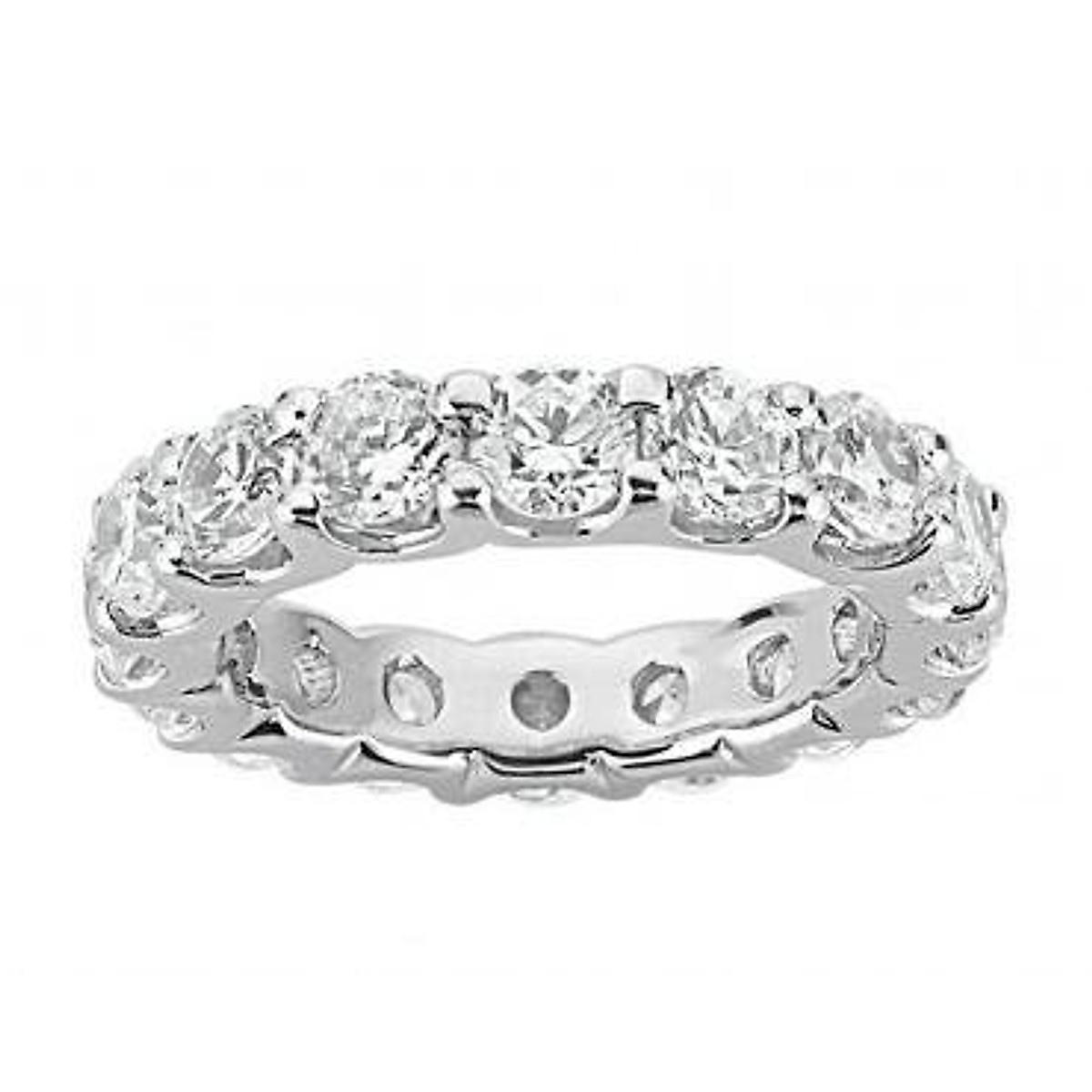 3.00 Ct Round Cut Diamond Eternity Wedding Band. Comfort Fit Ring in Platinum in Size 9