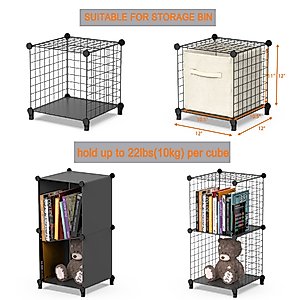 HOMIDEC Cube Storage, Storage Shelves 9 Cube Bookshelf Bookcase Closet Organizer and Storage Wire Storage Cube Multi-Use DIY Storage Cube Shelf for Books, Toys, Clothes, Tools