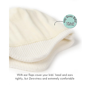 Toddler Baby Winter Hat Warm Fleece Lined Knit Kids Hat with Earflap Infant Newborn Pom Pom Beanie Knit Cap Girls Boys