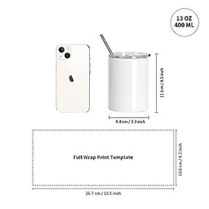 PYD Life 4 Pack Sublimation Tumblers Cups Blanks with Lids and Straws White Stainless Steel Straight Tumblers for Kids,for Cricut Mug Press Sublimation Oven Printing