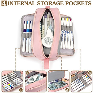 HLDIFENGGS Large Pencil Pouch, Special Preppy Aesthetic Pencil Case with Compartments, Pencil Bag Big for School Teens Office College Girl Boy Men Women Adult