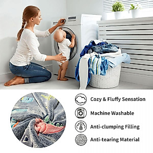 Glow in The Dark Blanket Dinosaur Throw Blankets for Boys Kids Toys Gifts Birthday Decorations for Girls Soft Cozy 50" 60"