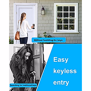 Keyless Entry Door Lock with 2 Handles, Zowill Electronic Keypad Deadbolt, Auto-Locking, Anti-Peeping Password, Digital Smart Code Door Lock, Front Door Handle Sets, Matte Black