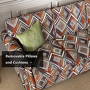 HONBAY Upholstered Sofa 3 Seater Couch with Rolled Arms, Traditional Sofa Couch with Nailhead Trim Sofa for Living Room