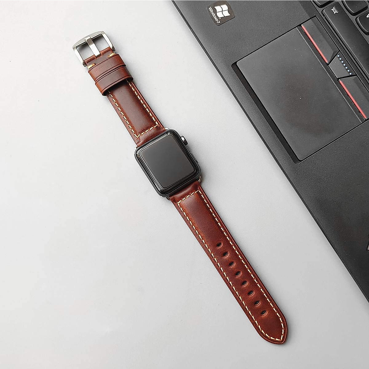 MTRRISE Compatible for Apple Watch ultra Band 42mm 44mm45mm46mm49mm Men,Top Grain Leather Band Replacement Strap iWatch Series 10/9/8/7/ 6/5/ 4/3/ 2/1,SE,Ultra /Ultra2