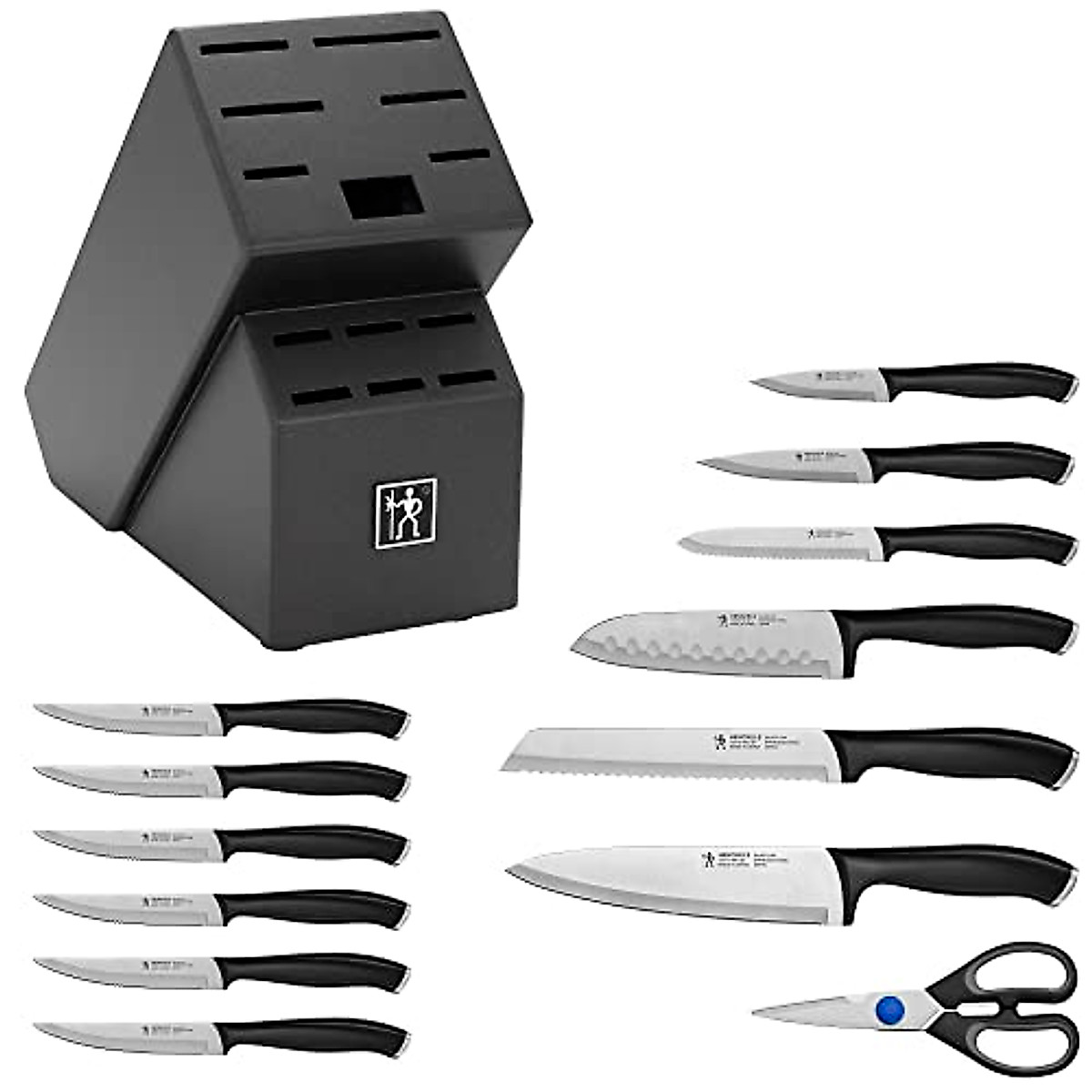 HENCKELS Silvercap Razor-Sharp 14-Piece Knife Set, Chef Knife, Paring Knife, Utility Knife, Bread Knife, Steak Knife, German Engineered Informed by 100+ Years of Mastery