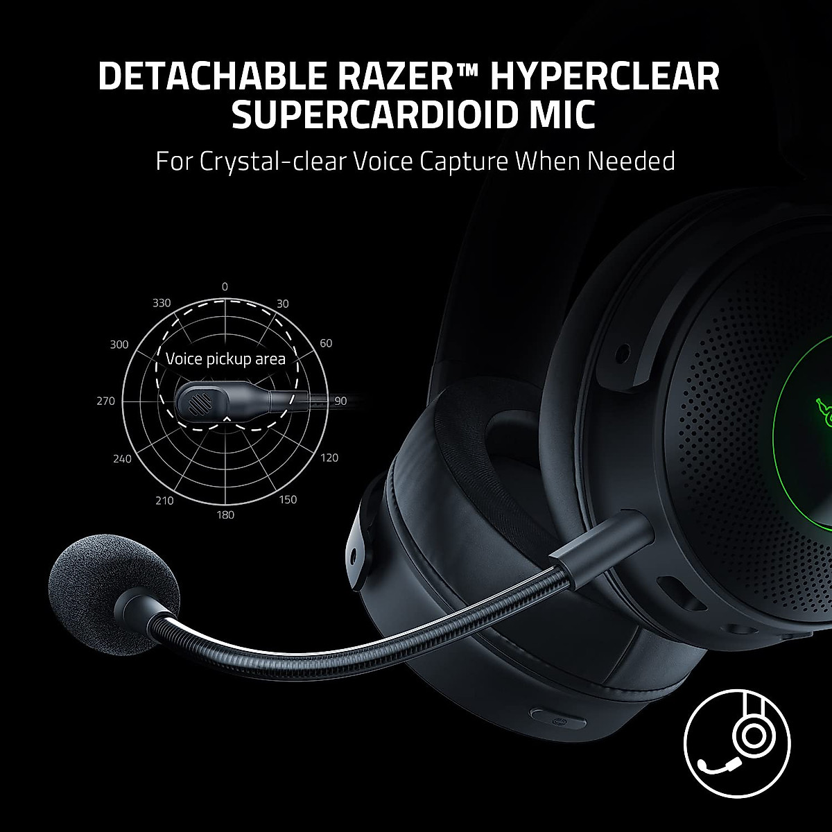 Razer Kraken V3 Pro Wireless Gaming Headset with Haptic Technology, THX Spatial Audio, 50mm Titanium Drivers, Hybrid Memory Foam Cushions