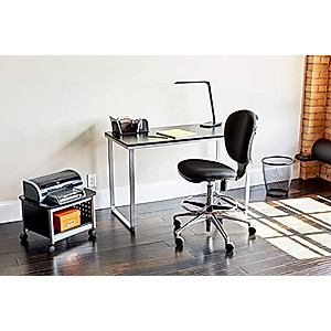 Safco Products Metro Extended Height Chair, Ergonomic, Pneumatic Height Adjustable, Heavily Padded & 3495BL Metro Adjustable Arm Kit, Black