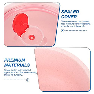 Hemoton Kids Bento Box Wheat Straw Bowl Set Unbreakable Cereal Soup Rice Bowls with Lid Bento Box Refrigerator Food Fresh Keep Box Airtight Food Storage Containers Kids Snack Container