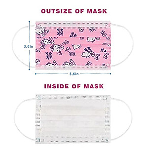 IGINOA Kids Face Mask 3 Ply Layer Safty Breathable Fabric for Girls and Boys (50 Pack)