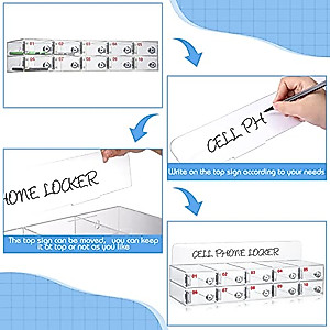 Threan Cell Phone Locker Box Clear Cell Phone Storage Acrylic Cell Phone Lock Box with Door Locks and Keys Wall Mounted Cell Phones Storage Cabinet for Office School Classroom Factory (10 Slots)