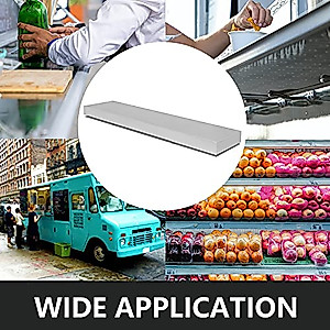 4FT Stainless Steel Shelf Folding Concession Shelf Frame Aluminum Alloy Surface Board for Food Serving Window Restaurants Commercial Home(44" L x 12" W)