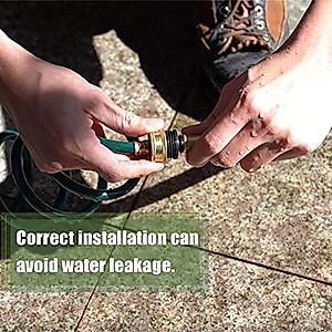 FUNJEE Outdoor Garden Hose for Lawns, Flexible and Durable, No Leaking, Solid Brass Fitting for Household (Green, 15FT)