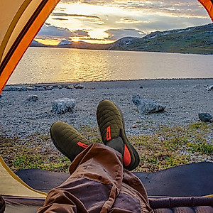 NORTIV 8 Men's Women's Hiking Slip-On Loafers Shoes Slippers Camping Moc Outdoor Indoor Walking Shoes Army Green SNUO226M, Size 7