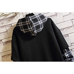 GURUNVANI Japan Style Patchwork Hoodies Men Characters Streetwear Hoodie Men Sweatshirt